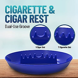 Ashtray for Cigarettes Outdoor Ash Tray Sets Patio Ashtrays: Large Home Plastic Indoor Ash Trays: 7 INCH Round, 4 PACK, Nice 4 Colors Strong Melamine