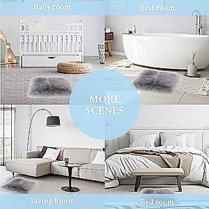 WLLHYF 15 Inches Mini Square Faux Fur Rug, Small Fluffy Area Rug Cushion for Living Room Sofa Bedroom Floor Soft Square Chair Cover Seat Pad Nail Mat for Photographing Background of Jewelry