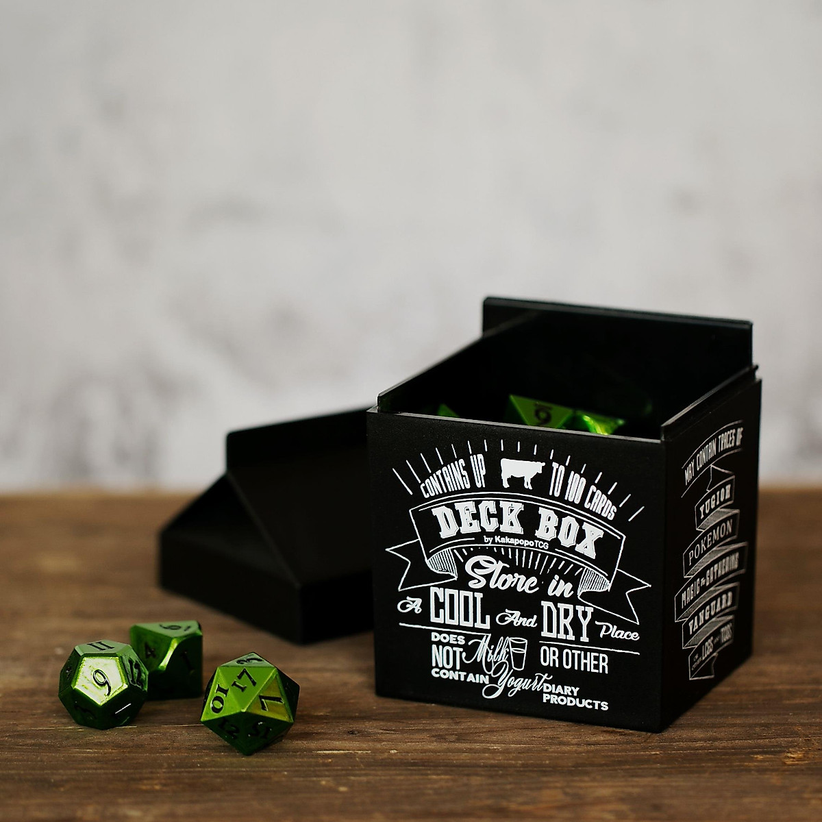 KakapopoTCG Deck-fast (Black): Deck Box, Dice Box, MTG Magic FaB YGO DND Spell Cards EDH Commander FaB PTCG TCG