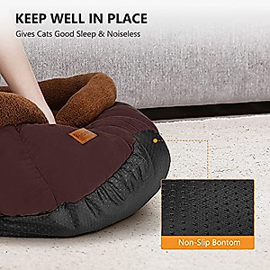Fostanfly Cat Beds for Indoor Cats, Fluffy Puppy Bed for Small Dog Bed Washable, Calming Pet Beds Donut Round Doggy Bed Super Cozy