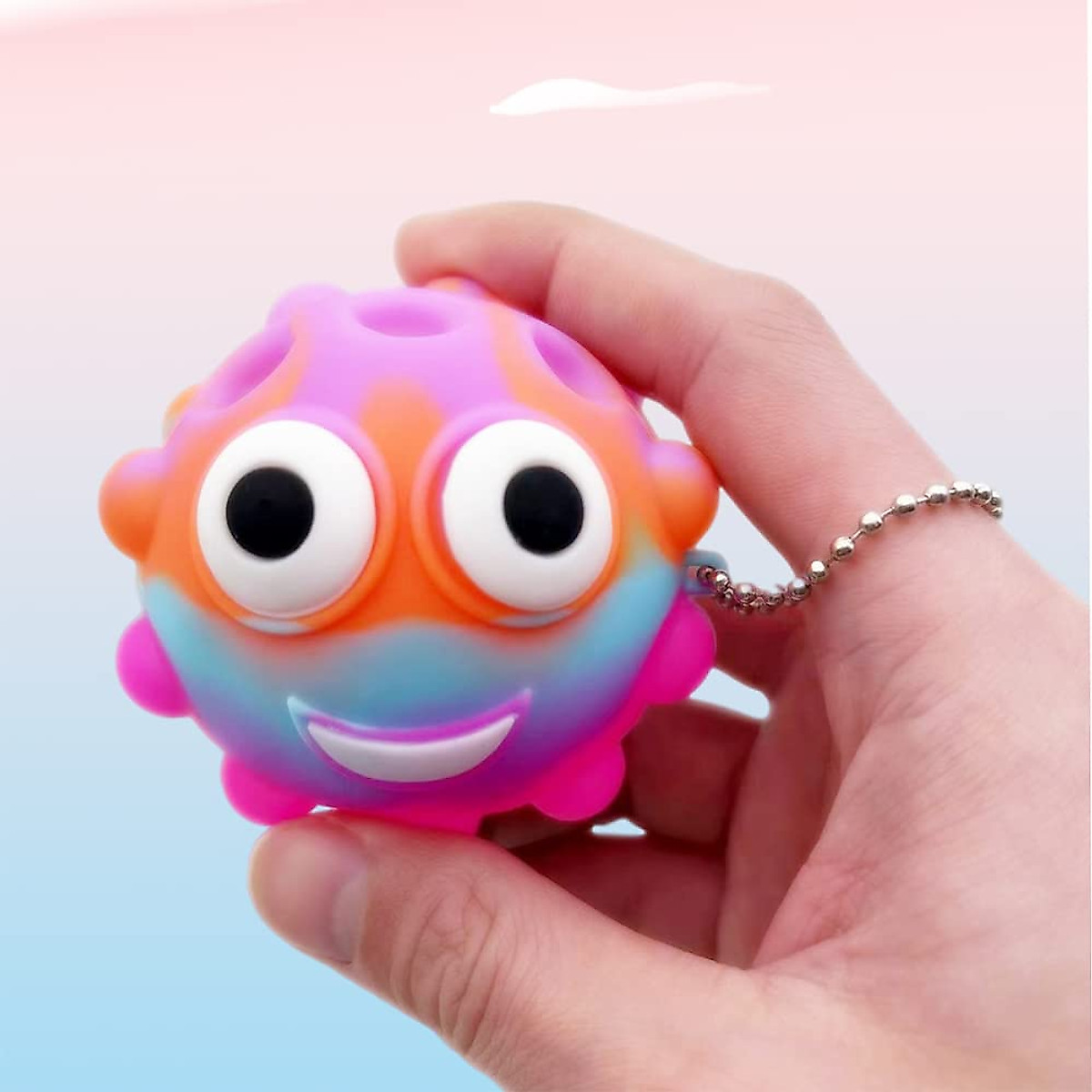 Pop Ball Glow Balls Stress Ball Bouncing Ball ,Fidget Toy Push Bubble Toys, 3D Silicone Squeeze Finger Press Ball Stress Relief Hand Toys (D)
