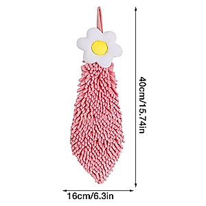 NGUMMS Chenille Hand Towel,Hanging Kitchen Towels,Kids Hand Towels Kitchen Hanging Hand Towels,Quick Dry Flower Towels Funny Cartoon Hand Towel for Kitchen, Absorbent Thick Hand Towel