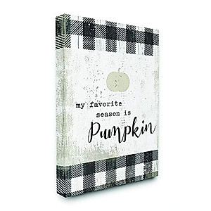 Stupell Industries Favorite Season is Pumpkin Funny Autumn Plaid Word Design Canvas, 36 x 48, Multi-Color