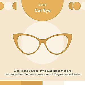 EYEBUYDIRECT Cat-Eye Sunglasses, Scratch-Resistant Sunglasses for Women and Men with UV Protection, Non-Polarized, Cartel - Medium