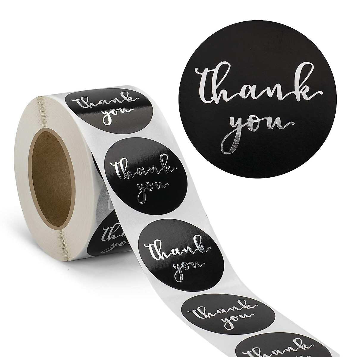 1.5'' Thank You Stickers, Thank You Stickers Labels, Round Small Business Stickers, Ideal for Bakery, Boutiques,Retailers & Small Business Owners, 500 Labels Per Roll