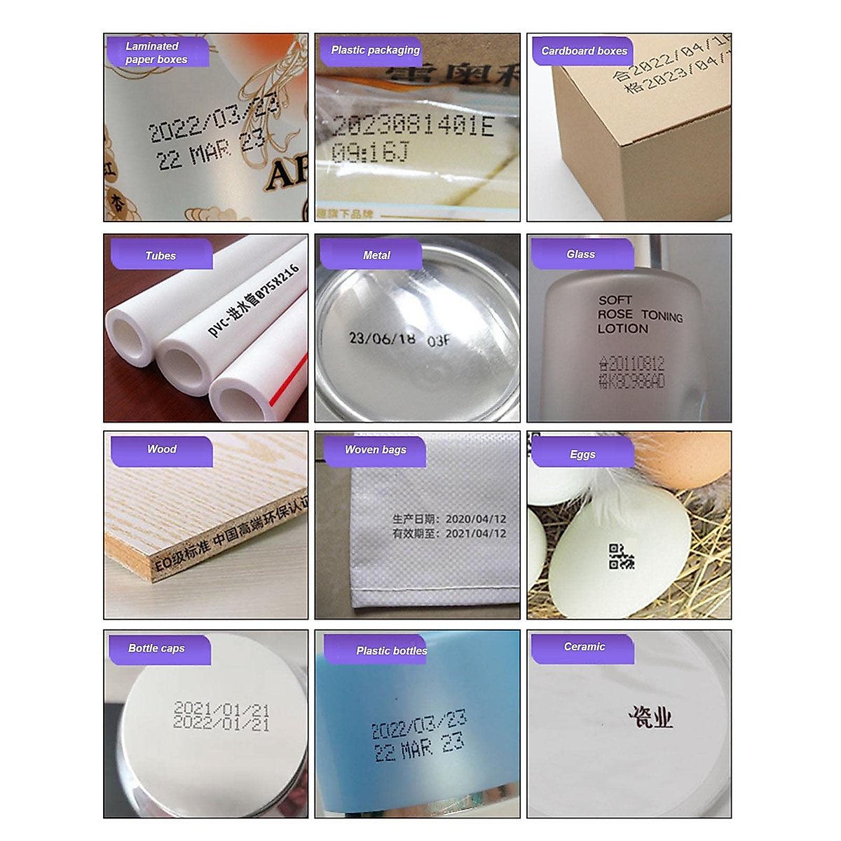 Naroote Handheld Printer, Handheld Inkjet Printer Mini Pocket Printer Portable LED Inkjet Coder for Logo Date Label 100?240V (US Plug 100?240V)