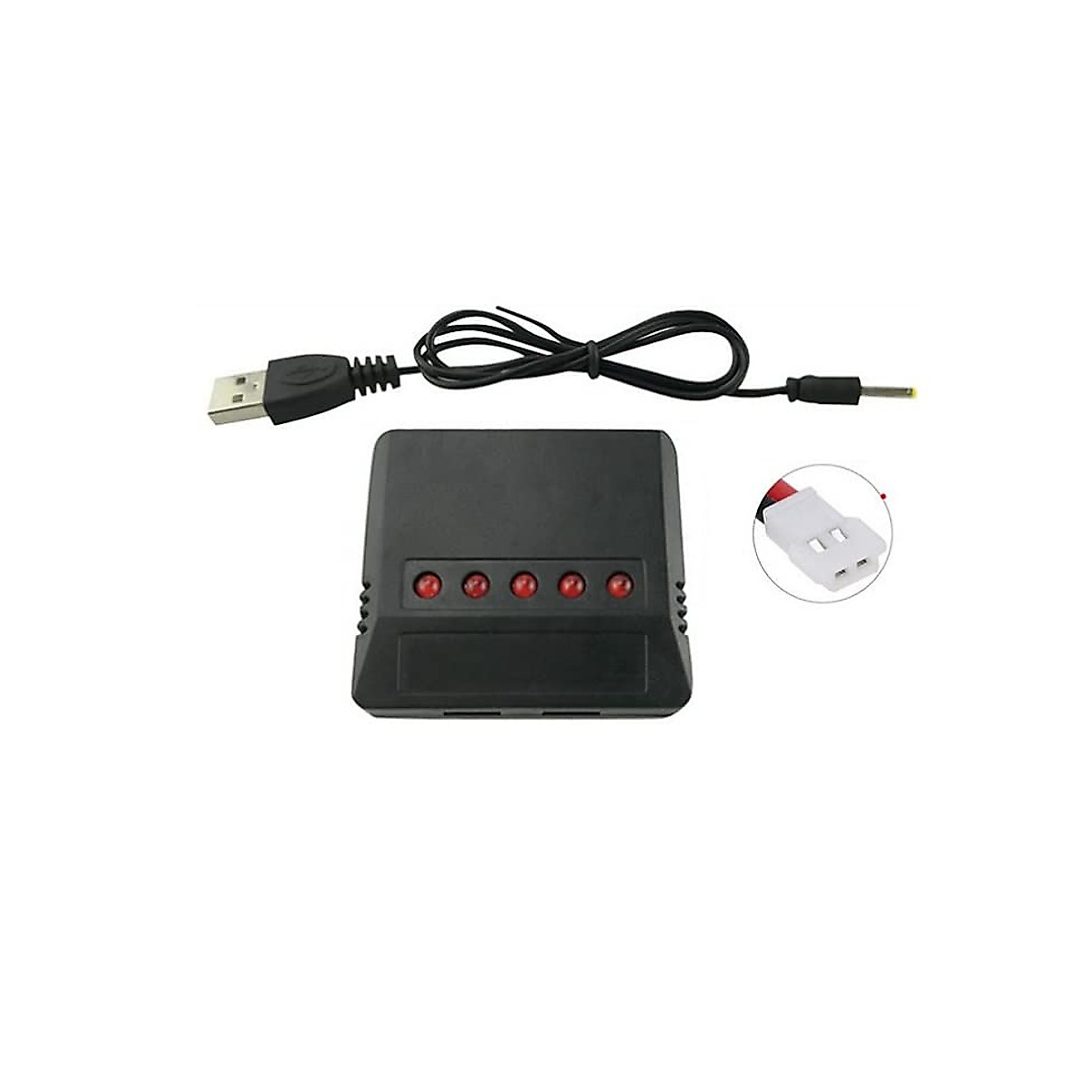 Accessories 5PCS 3.7V 600mAh Lipo Battery with 5 in 1 Charger for Syma X5C X5C-1 X5A X5 X5SC X5SW H5C V931 S5C S5W SS40 FQ36 T32 T5W H42 Remote Control Drone