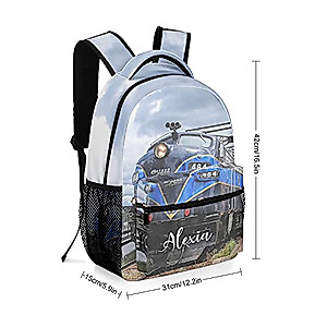 Eiis Blue Diesel Engine Train Personalized School Backpack for Kid-Boy /Girl Primary Daypack Travel Bookbag Option 5 One Size P22889