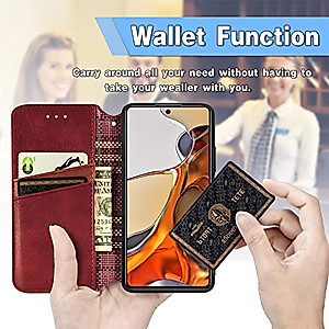 YukeTop Case for Oppo Reno2 Z, PU Leather Flip Folio Wallet Cover, with Card Slots, Case Cover for Oppo Reno2 Z.(Red)