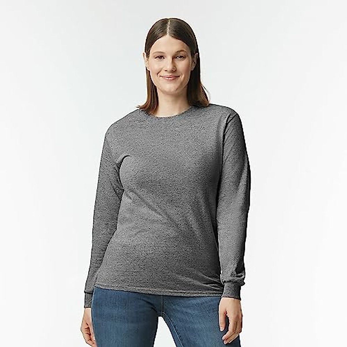 Gildan Heavy Cotton Long Sleeve T-Shirt, Style G5400, 2-Pack, Graphite Heather