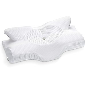 Elviros Cervical Memory Foam Pillow, 2 Pack Contour Pillows for Neck and Shoulder Pain, Ergonomic Orthopedic Sleeping Neck Contoured Support Pillow for Side Sleepers, Stomach Sleepers (Dark Grey)