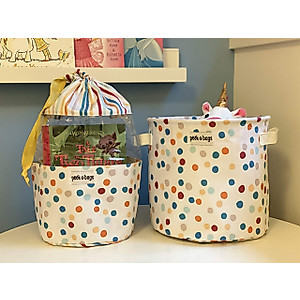 Peek-a-Bags Toy Storage Organizer Canvas Bin, Kid's Toy Storage - Books, Blocks, Baby Toys, Legos, Small Stuffed Animals. Organize Nursery, Bedroom, Playroom, Living Room, & Closets.