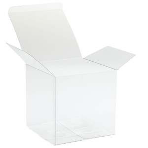 Juvale 30-Pack Clear Gift Boxes - 5x5x5 In Square Plastic Transparent Favor Boxes for Wedding, Baby Shower, Birthday Party