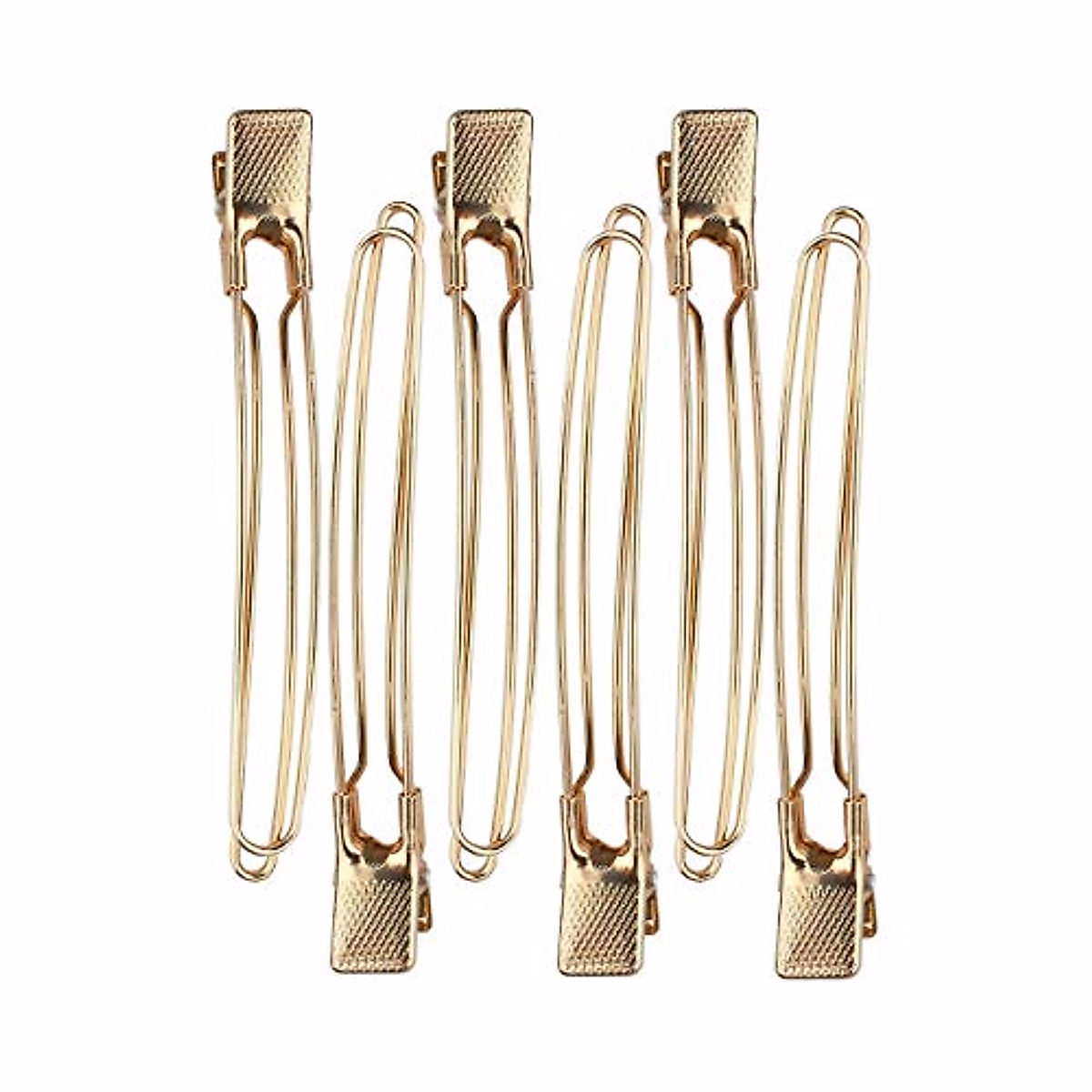 Kitsch Styling & Sectioning Hair Clips - Open Shape Alligator and Duck Billed Clips for Long & Short Hair | Roller Clips, 6 pcs (Gold)