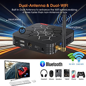 Android TV Box 10.0, X6 PRO Android Box 4GB RAM 64GB ROM Allwinner H616 Quad-core 64bit, Support 2.4G/5.8G WiFi 4K Utral HD / 3D / H.265 with Bluetooth Smart TV Box