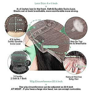 Qangelabeauty 32 Inch Lace Front Wigs Human Hair Body Wave 4x4 HD Lace Front Wigs for Black Women with Baby Hair 180% Density Glueless Wigs Human Hair Pre Plucked with Baby Hair Natural Color