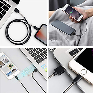 iPhone Cable,Sharllen Metal Spring iPhone Charger Cable Lightning Cable 3FT/6FT/10FT Long Charging&Syncing iPhone Charging Cord Data Wire Compatible iPhone 11/XS/Max/X/8/8Plus/7/7P/6/6 P/6S/iPad Black