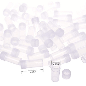 5ml Plastic Test Tubes Small Bottle Vial Storage Vial Storage Container for Lab -50pcs