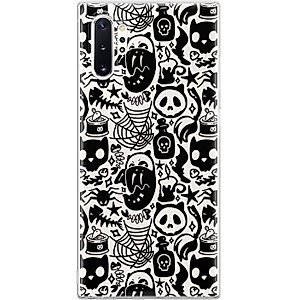 TPU Phone Case Compatible with Samsung A72 A71 5G A70 A51 A50 A32 A21 A11 A12 A13 A14 A01 Skeleton Shockproof Cat Skull Spider Web Flexible Clear Lightweight Spooky Durable Silicone Halloween