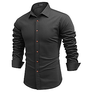 COOFANDY Men Long Sleeve Button Down Shirts Denim Cowboy Shirt for Men Western Style