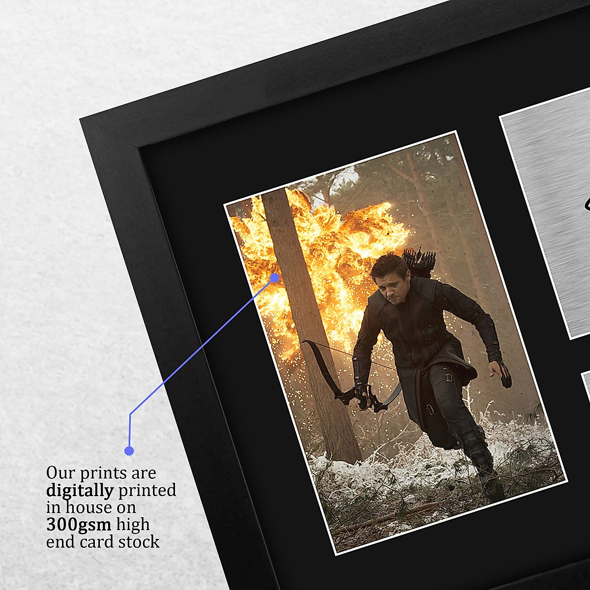 HWC Trading Jeremy Renner USL Framed Signed Printed Autograph Hawkeye The Avengers Print Photo Picture Display - Great Gift Idea - US Letter Size