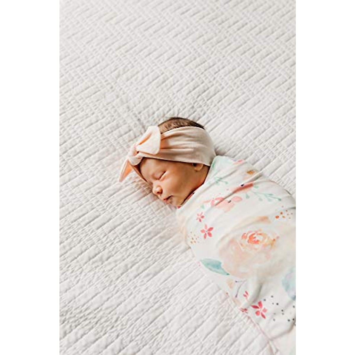 Copper Pearl Large Premium Knit Baby Swaddle Receiving Blanket Floral Bloom