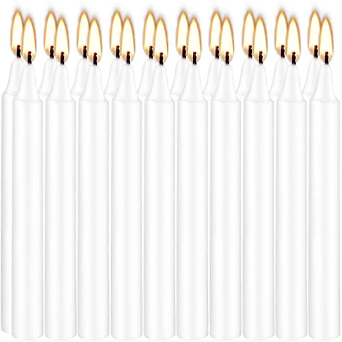 Set of 20 White Spell & Chime – Premium Mini Taper Candles for Rituals, Prayer, Birthdays, Meditation, Altar - 4 Inch Tall, Unscented (White)