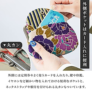 Vintage Floral Kiss Lock Coin Change Wallet Purses (SAKURAKOUSHI Cherry Blossoms - Pink) / Made in Japan Pouch for Women