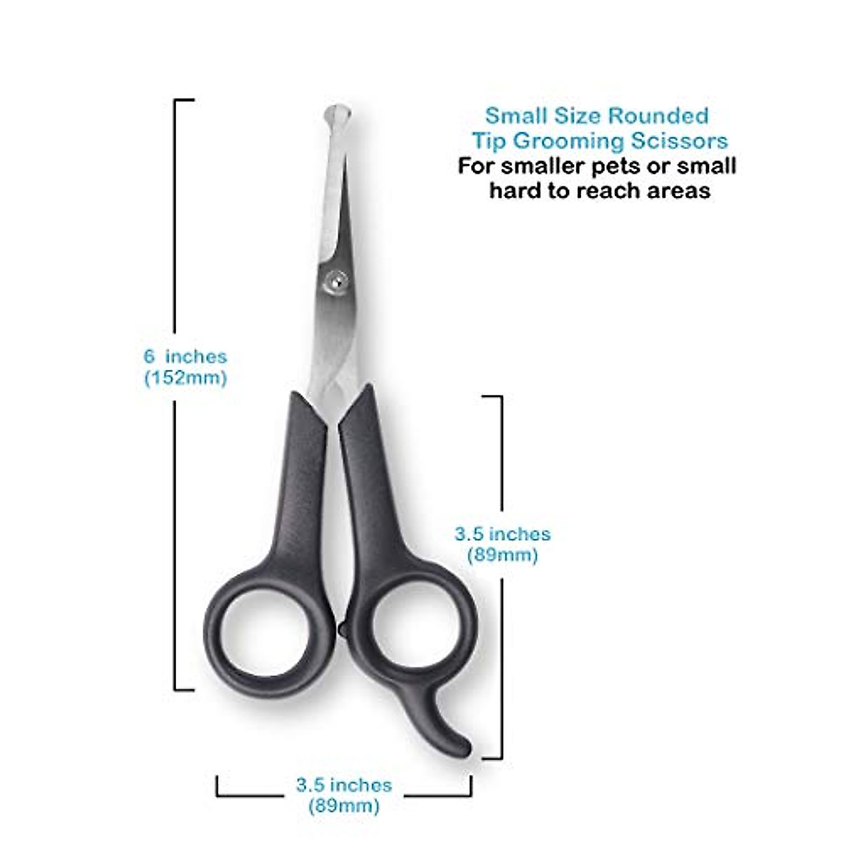 Pets First #1 Pet Grooming Scissors Body & Facial Trimmer Durable Stainless Steel Blades. Rounded Tips Shears for Long Medium Short Thick Wiry Curly Hair. Lightweight Cutter for Dogs & Cats. Set of 2