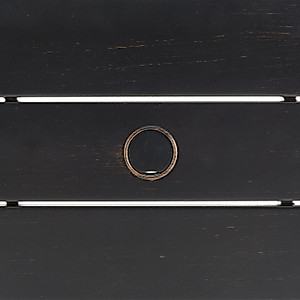 Crosley Furniture Kaplan 42" Round Outdoor Dining Table with Umbrella Hole for Outside Patio, Oil-Rubbed Bronze