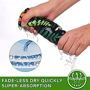 QQP Microfiber Kids Beach Towels & Pouch,60"x30"Lightweight Sand Free Quick Dry Beach Towels for Kids,Personalized Cute Double Sided Patterns Travel Towels for Boys & Girls（Dinosaur）