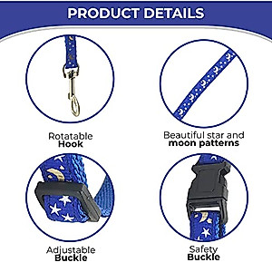 Cat Harness with Leash, 3-Pack, Unique Stars Moon and Paw Heart Design, Escape Proof, Walking, Small Medium Large, Black, Red, Blue, Adjustable, Safe, Set of 3