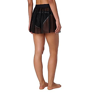 Karl Lagerfeld Paris Women's Standard Swim Bottom Skirt Coverup, Black/White