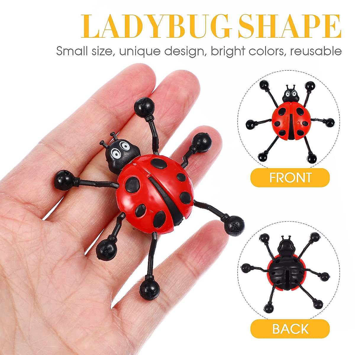 TOYANDONA 12pcs Sticky Wall Climbers, Creative Stretchy Sticky Bug Toys Window Crawler Toys for Kids Party Favor Tricky Novelty Toys (Random Color)