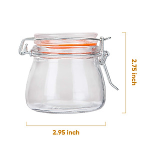 Small Glass Jars With Airtight Lids,Encheng Glass Spice Jars 5 oz,Maosn Jars With Leak Proof Rubber Gasket 150ml,Glass Storage Containers With Hinged Lid,Mini Kitchen Canisters 24 Pack … …