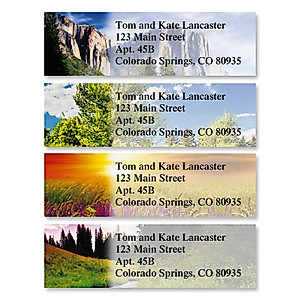 Colorful Images Beautiful Wilderness Return Address Mailing Labels, Personalize with Name & Addresses, Set of 240 Self Adhesive, Easy Peel Flat Label Sheets, ⅝ x 2", 4 Designs