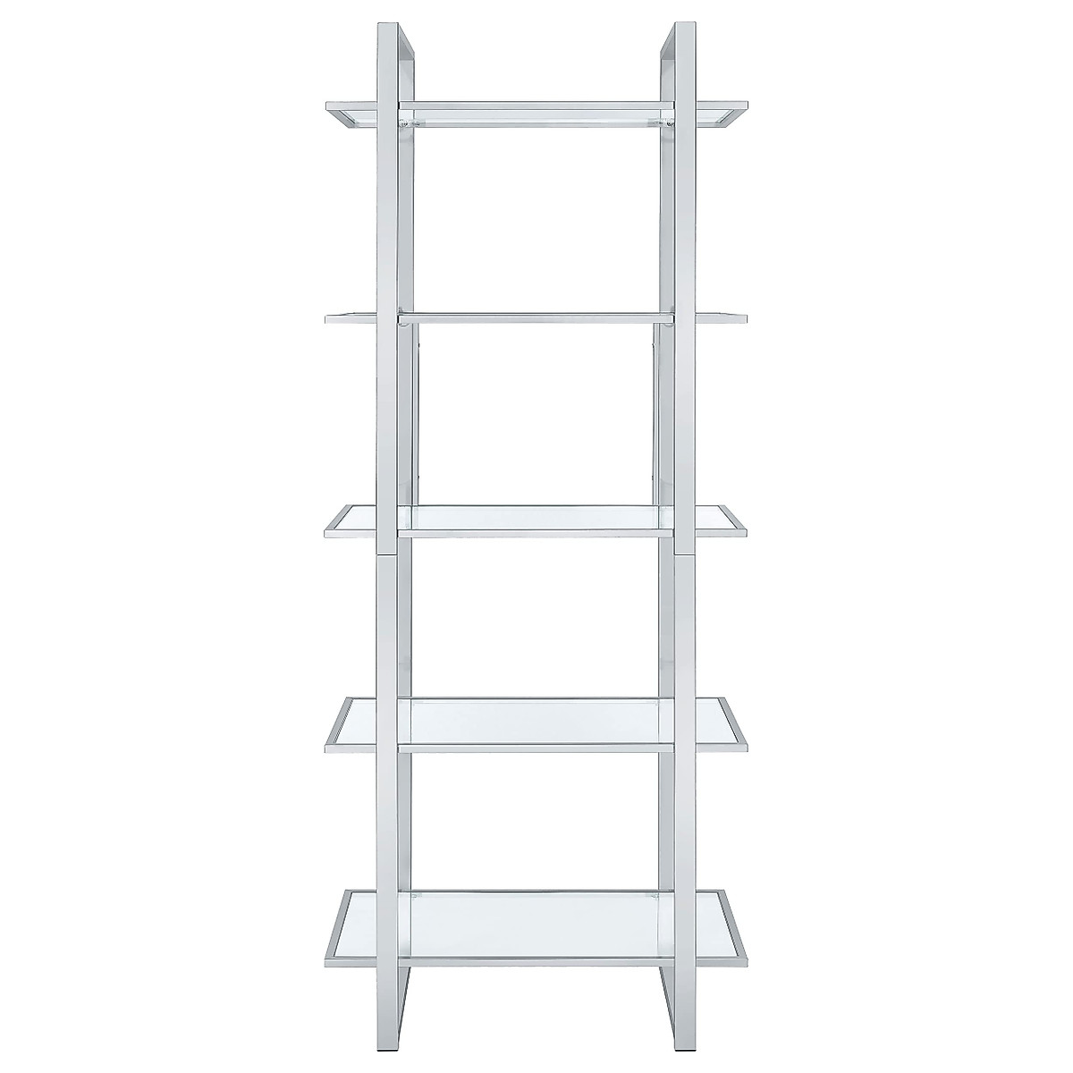 Coaster Home Furnishings Hartford Glass Shelf Bookcase Chrome