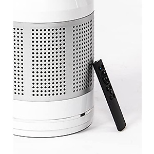 HEATIT Bladeless Fan with Remote and Air Purifier Tower Fan 80° Oscillating with 8 Speeds 8H Timer Air Circulator Fan for Home Bedroom Kitchen and Office White