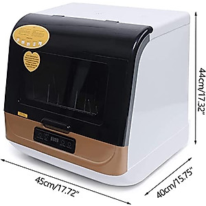 Portable Countertop Dishwasher, Compact Dishwasher with 3 Washing Programs, Hot Air Drying, Mini Dishwasher Portable Dishwasher for Small Apartments, Dorms and RVs - Water Pipe Included
