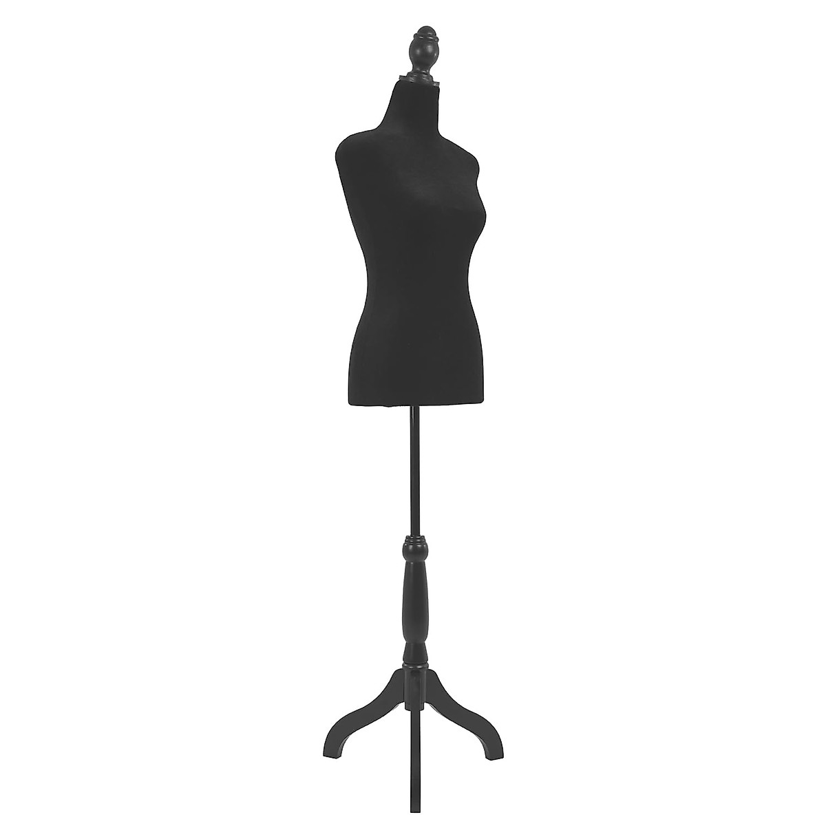 49.6"-63.7" Dress Form for Sewing Clothes Mannequin Stand Female Adjustable Manikin Body for Displays Women Jewelry Torso Model with Tripod Stand,Black