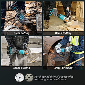 Berserker 36V Cordless 7" Brushless Power Angle Grinder Tool, 2 * 4.0Ah Li-Ion Battery Operated and Charger, Electric Paddle Switch Handheld Heavy Duty Cut-Off Grinder for Metal Wood Cutting/Grinding