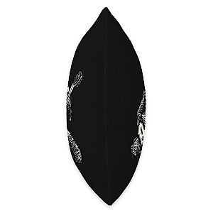 Halloween Skeleton Rock Star Guitar Skeleton Playing Bass Rock and Roll Throw Pillow, 18x18, Multicolor