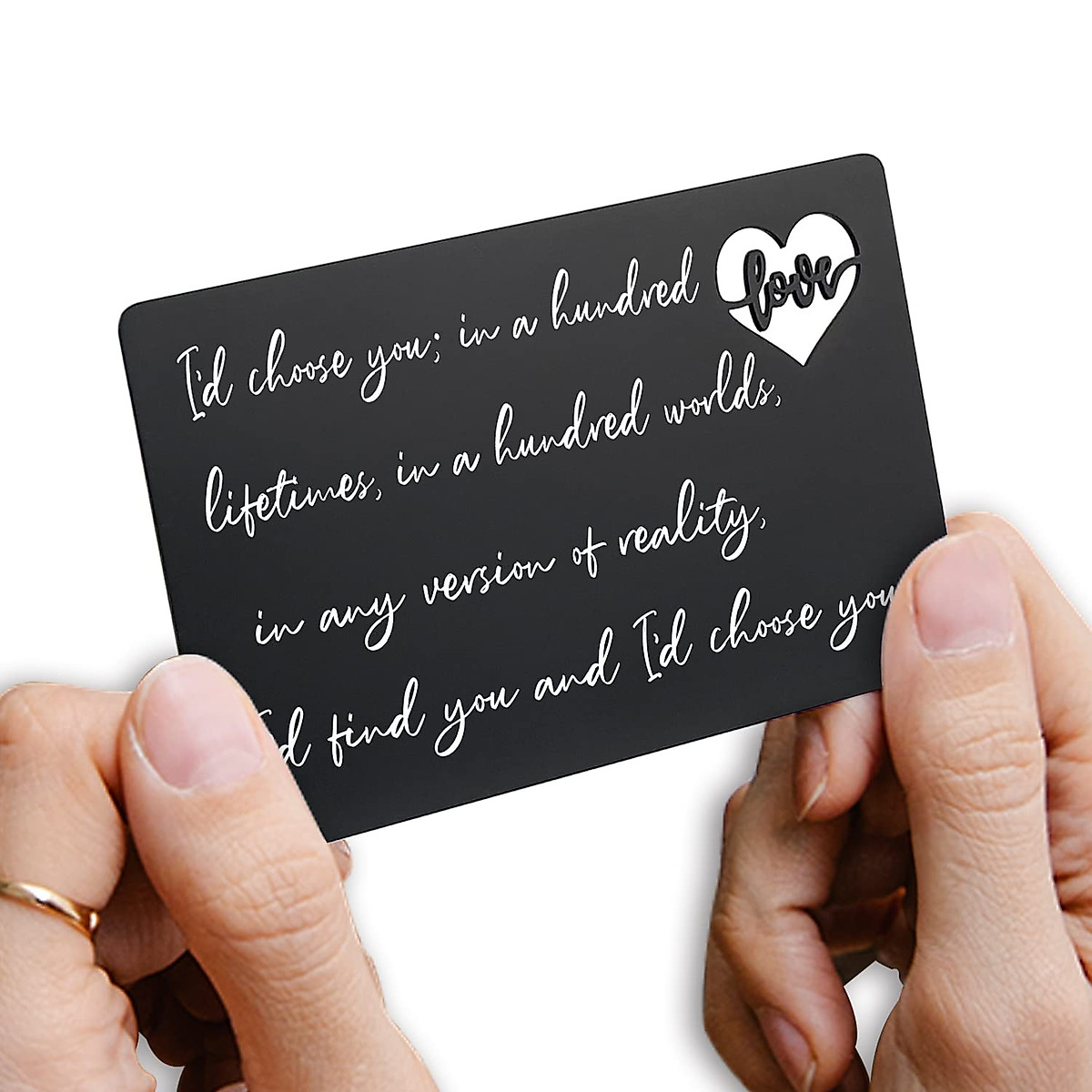 FTONENI I Choose You Wallet Insert Card, Metal Wallet Love Note, Gift for Valentines Day, Boyfriend, Girlfriend