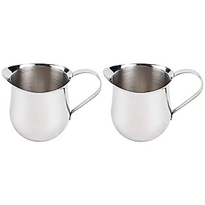 (2 Pack) 3-Ounce Stainless Steel Bell Creamer, 90 ml. Bell-Shaped Serving Cream Pitcher