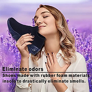 ENOSKY Non Slip Shoes for Women Food Service,Orthopedic Shoes for Women,Walking Shoes Women,Slip On Shoes Women,Work Shoes Arch Support Gym Comfortable Wide Width Sock Sneakers Black