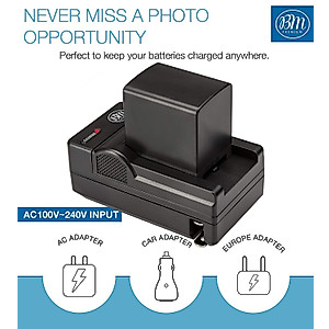BM BP-828 Battery and Charger for Canon VIXIA HF G50 HF G60 HF G70 XA40 XA45 XA50 XA55 XA60 XA65 XA70 XA75 GX10 HF G20 HF G21 HFG30 HFG40 HFM40 HFM41 HFM400 HFS200 XA10 XA11 XA15 XA20 XA25 XF400 XF405