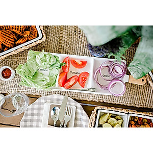 Mud Pie Garnish Bar Set, tray 5 1/2" x 15" | fork 7", White