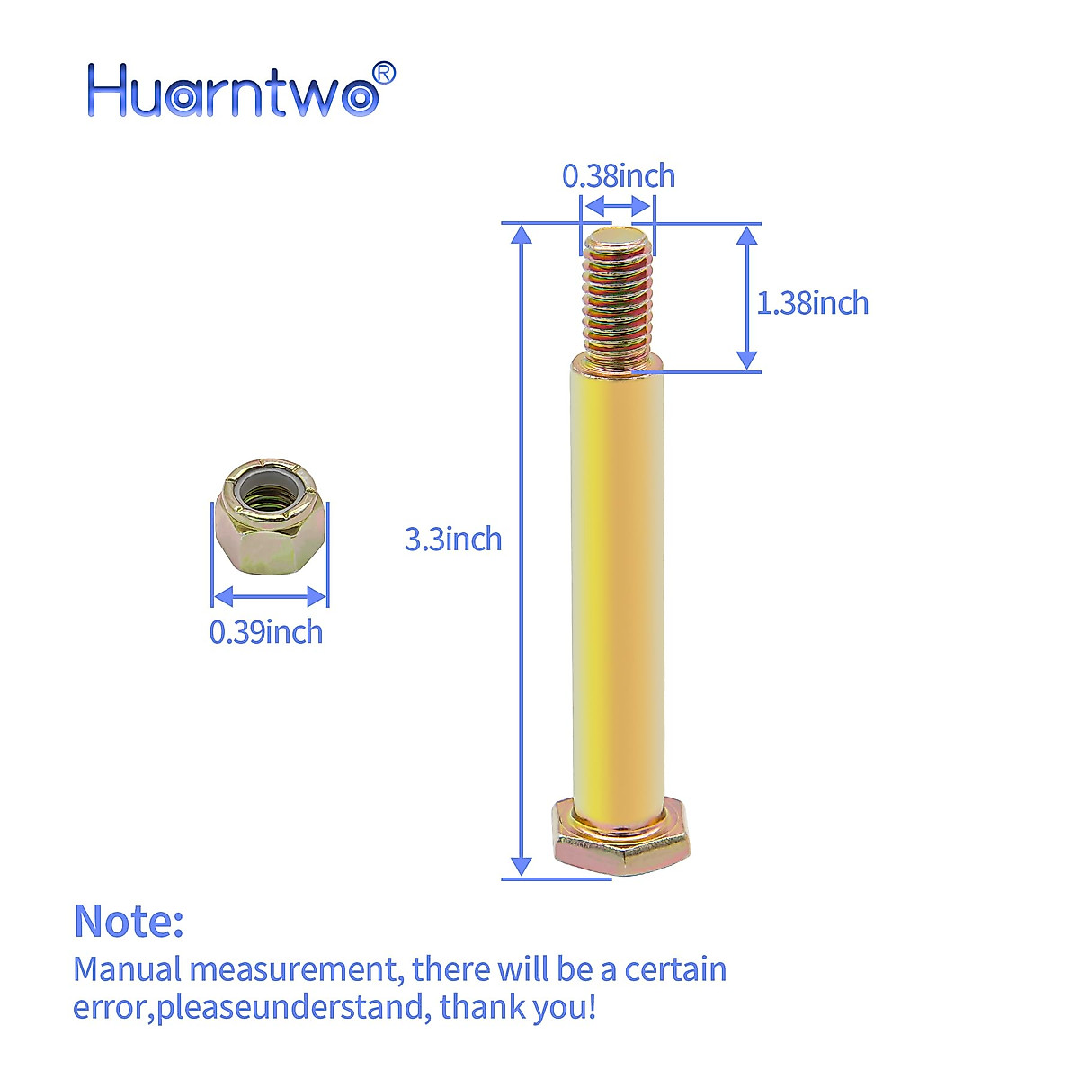 Huarntwo Replacement Wheel Shoulder Bolts and Lock Nuts for 137644 184218 184219 193406 532137644 738-3056 938-3056 73930600(2 Pack)