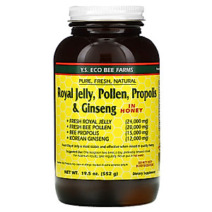 YS Royal Jelly, Pollen, Propolis & Ginseng in Honey (19.5 Fl. Oz Liquid)