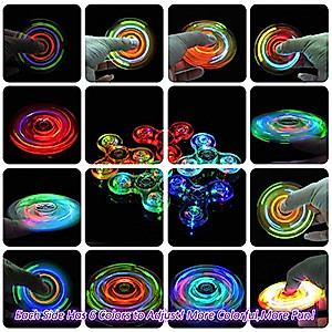 FIGROL 2 Pack Fidget Spinners｜LED Light Up Crystal Fidget Spinners for Children｜Glow in The Dark Goodie Bag Stuffers Classroom Prizes Return Gifts